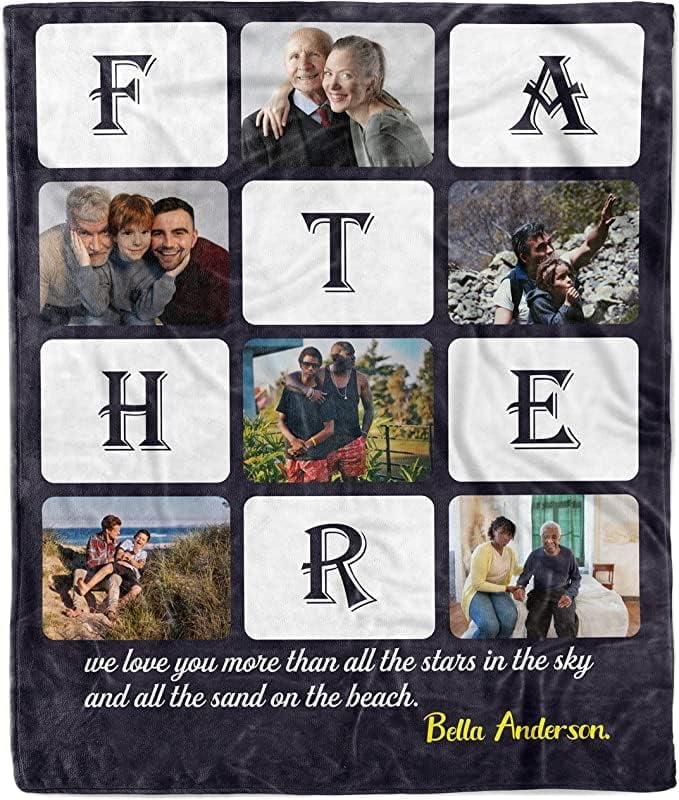 Customized Photo Blanket - Collage Blanket with Text. Make Your Own ...