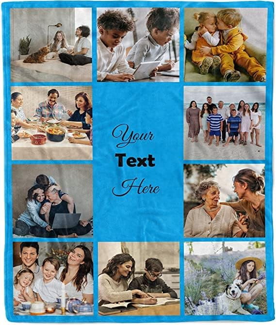 Customized Photo Blanket - Collage Blanket with Text. Make Your Own ...