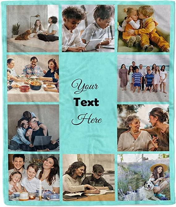 Customized Photo Blanket - Collage Blanket with Text. Make Your Own ...
