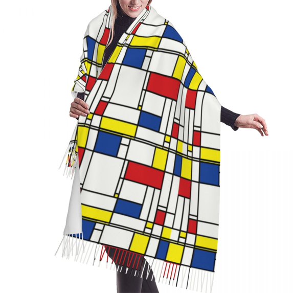 Customized Piet Mondrian Minimalist De Stijl Modern Art Scarf Women Men ...