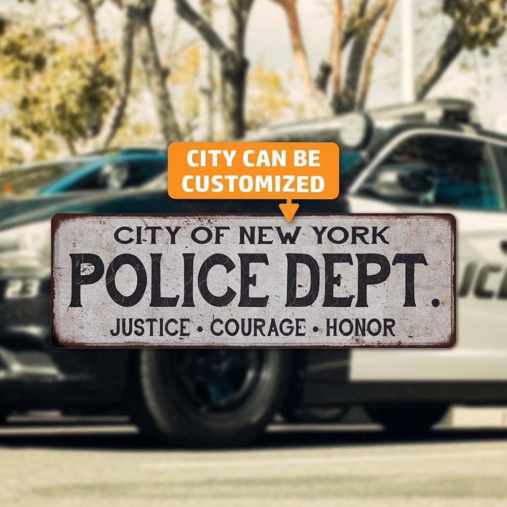 Customized Police DEPT. Sign Rustic Wall Decor Signs Department Officer ...