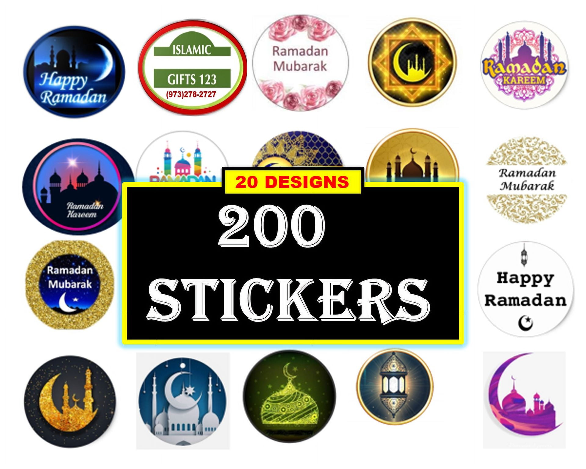 Customized Ramadan Stickers[200]Ramadan Favors 1.5 inch Ramadan Kareem ...