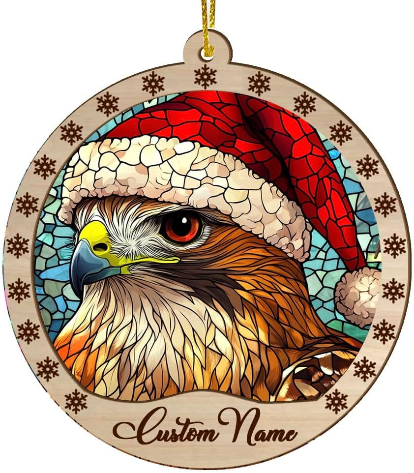 Customized Red Tailed Hawk Christmas Ornaments, Red Tailed Hawk ...