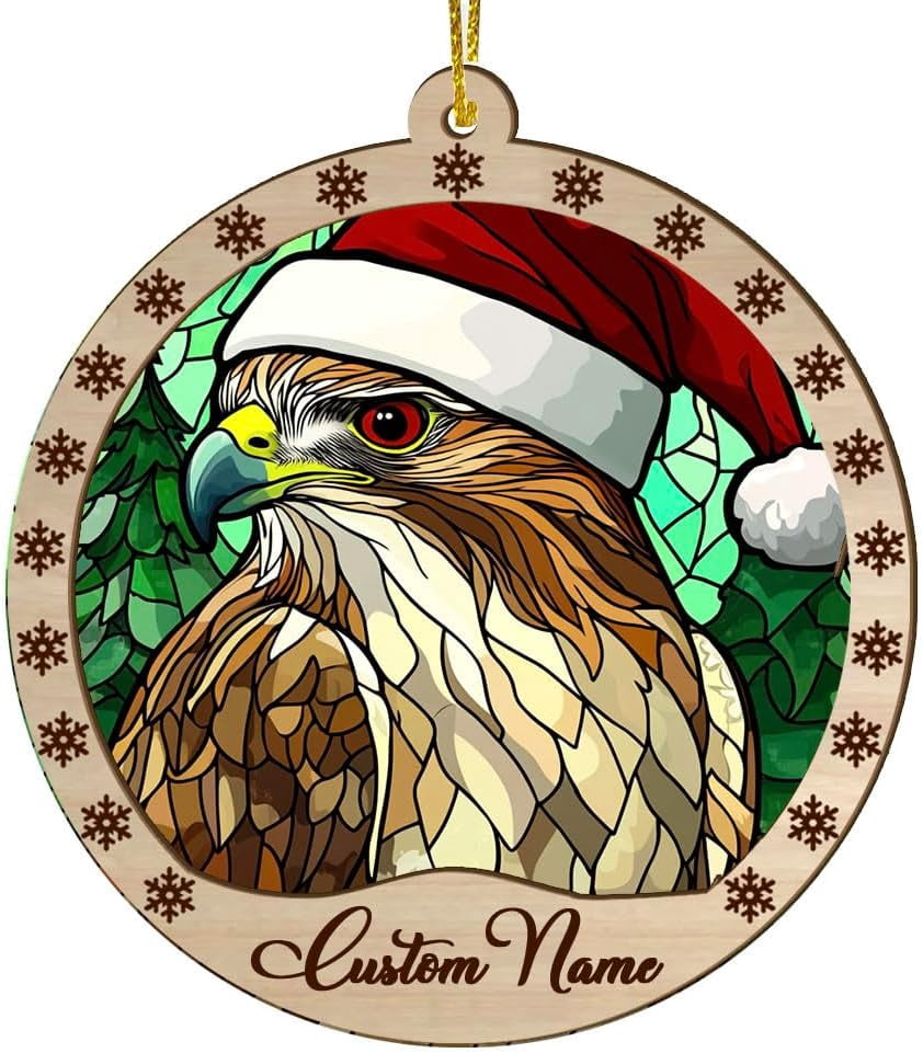 Customized Red Tailed Hawk Christmas Ornaments, Red Tailed Hawk ...