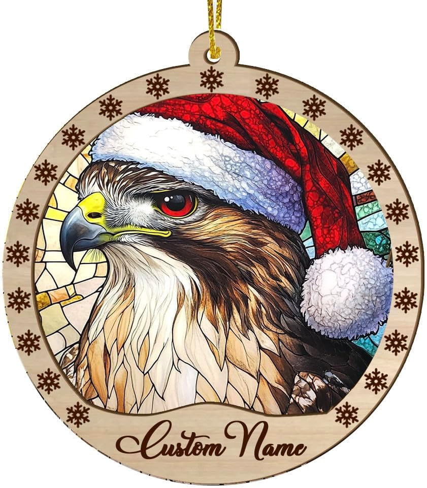 Customized Red Tailed Hawk Christmas Ornaments, Red Tailed Hawk ...