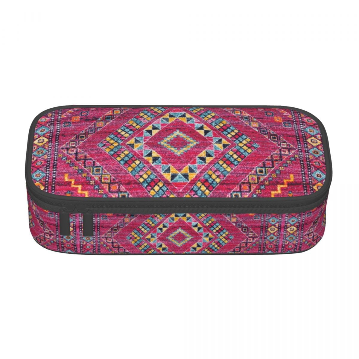 Customized Red Vintage Oriental Moroccan Style Artwork Pencil Case Boho ...