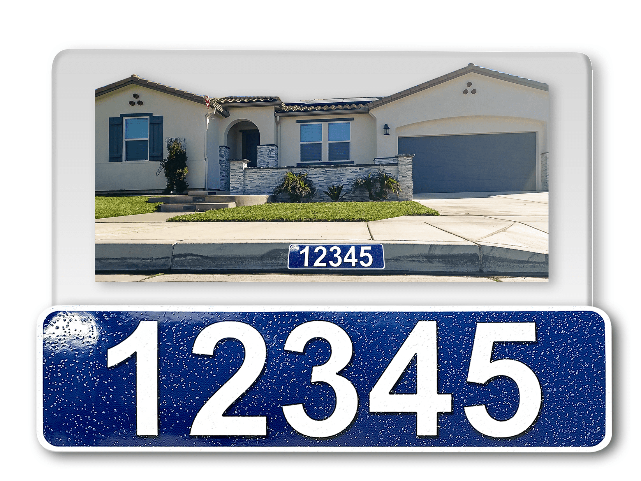 Curb-N-Sign® Customized Reflective Aluminum Curb Address Sticker Decal ...