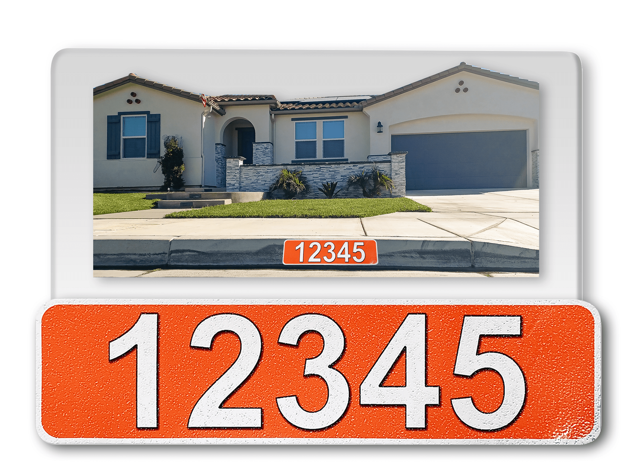 Curb-N-Sign® Customized Reflective Aluminum Curb Address Sticker Decal ...