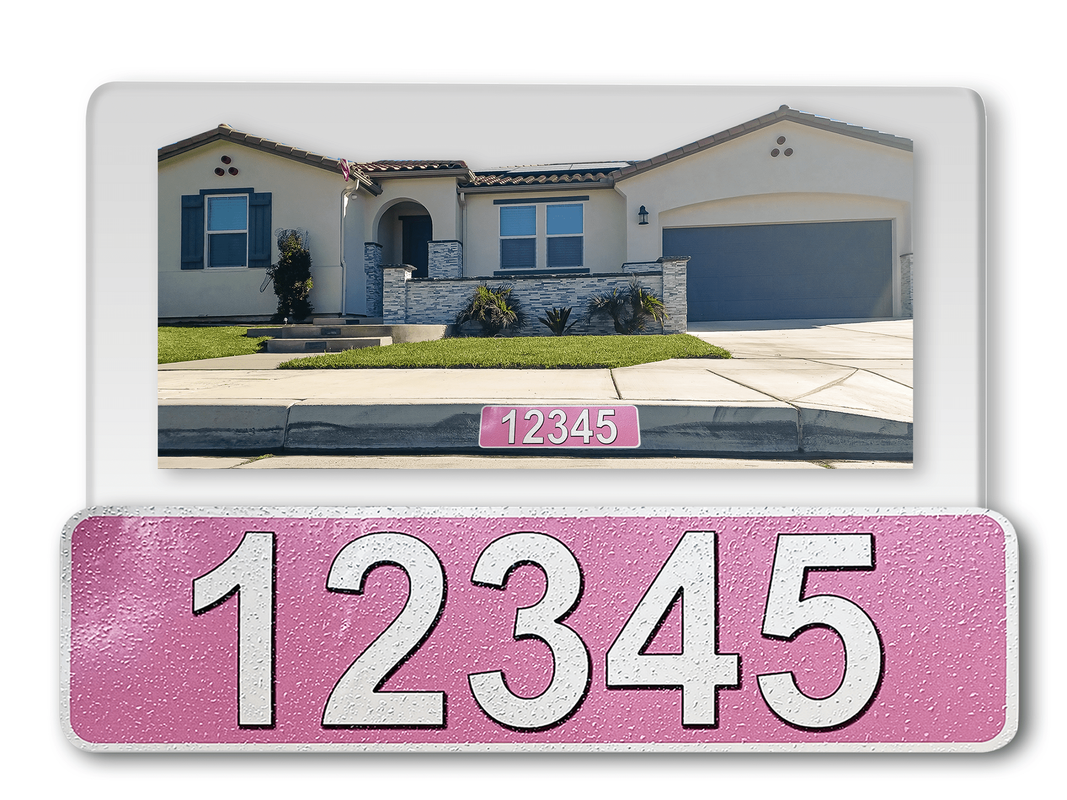 Curb-N-Sign® Customized Reflective Aluminum Curb Address Sticker Decal ...