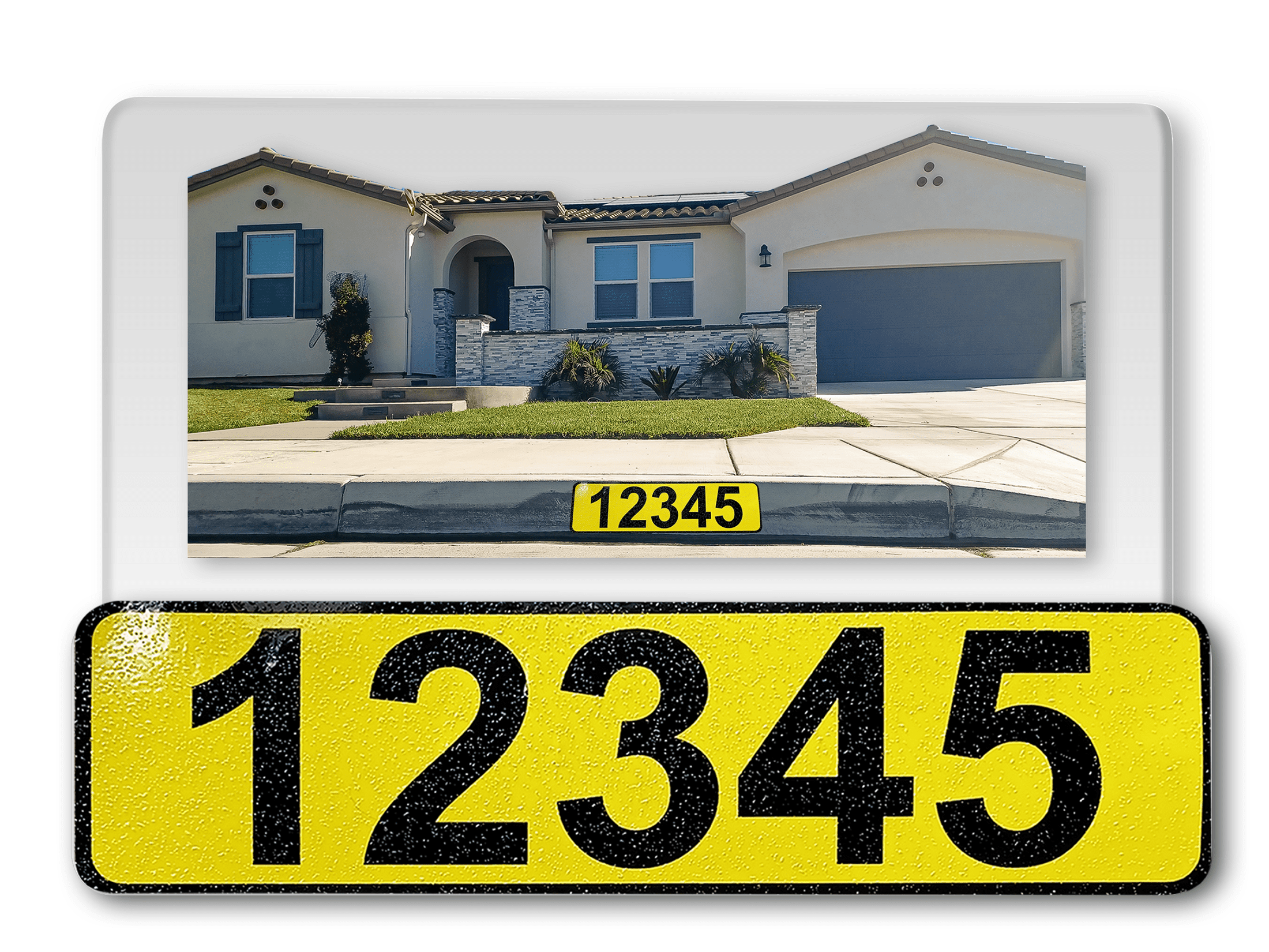Curb-N-Sign® Customized Reflective Aluminum Curb Address Sticker Decal ...