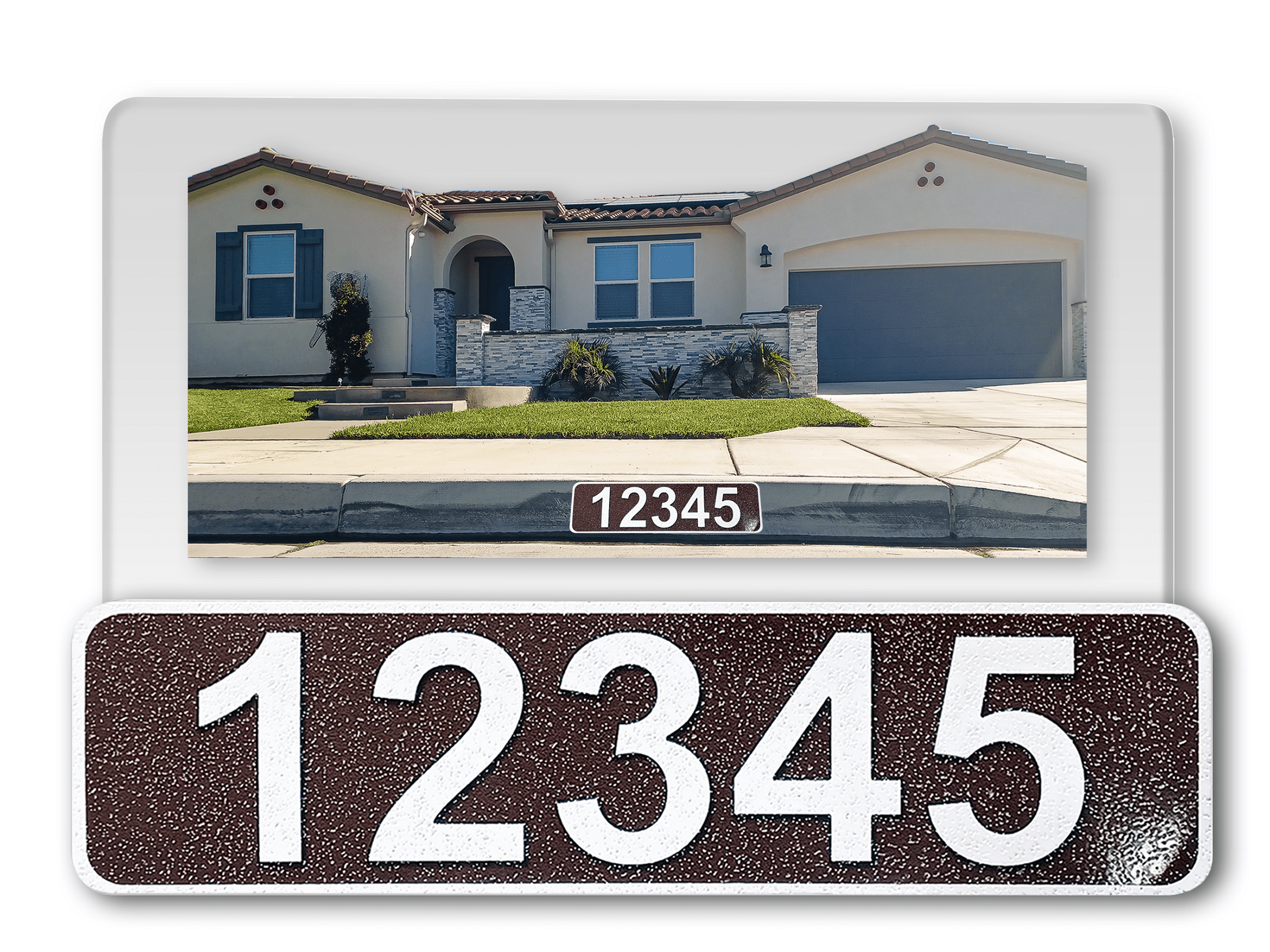 Curb-N-Sign® Customized Reflective Aluminum Curb Address Sticker Decal ...