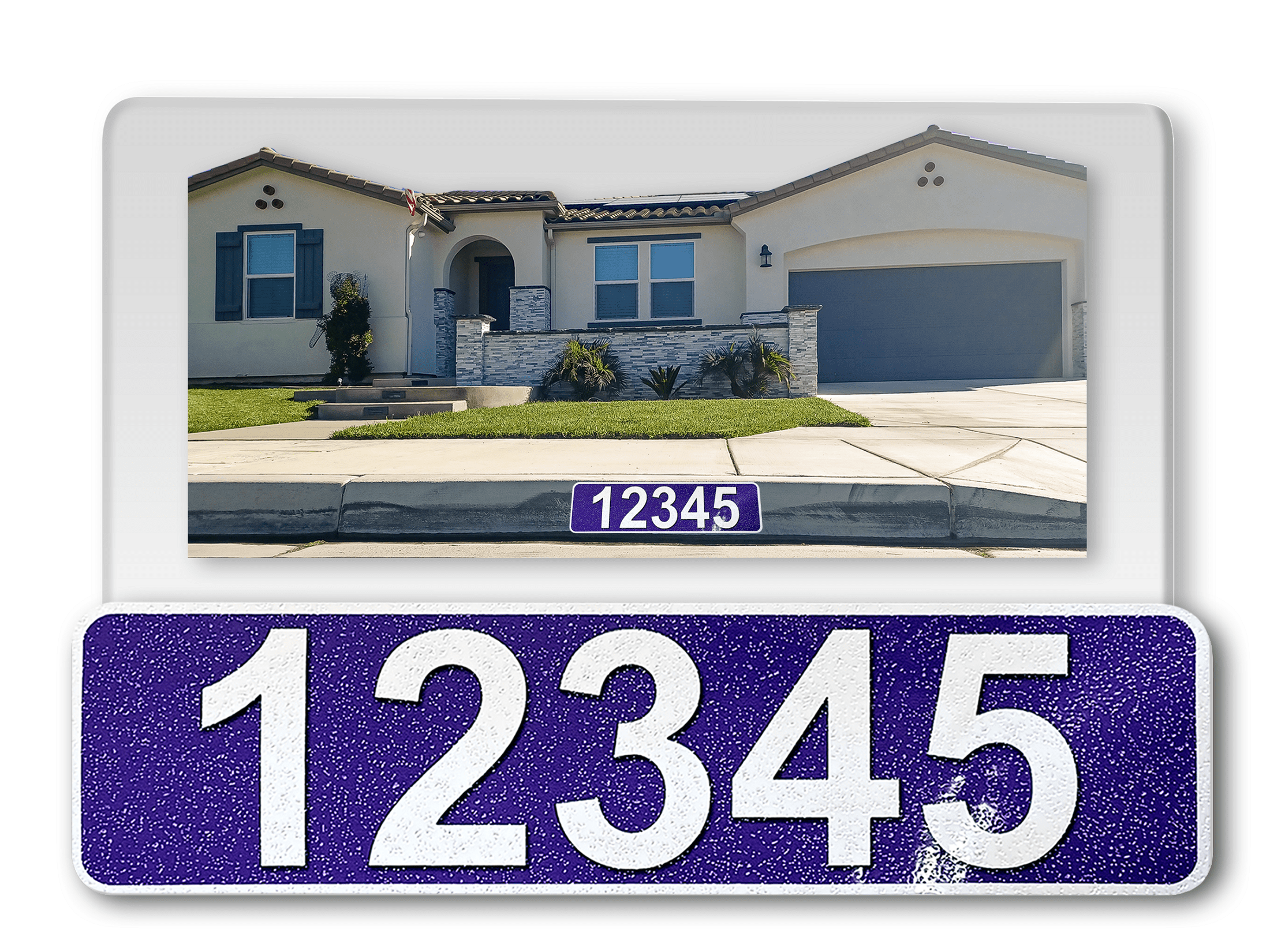 Curb-N-Sign® Customized Reflective Aluminum Curb Address Sticker Decal ...