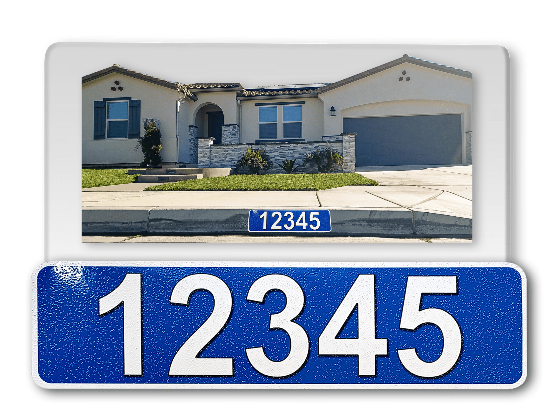 Curb-N-Sign® Customized Reflective Aluminum Curb Address Sticker Decal ...