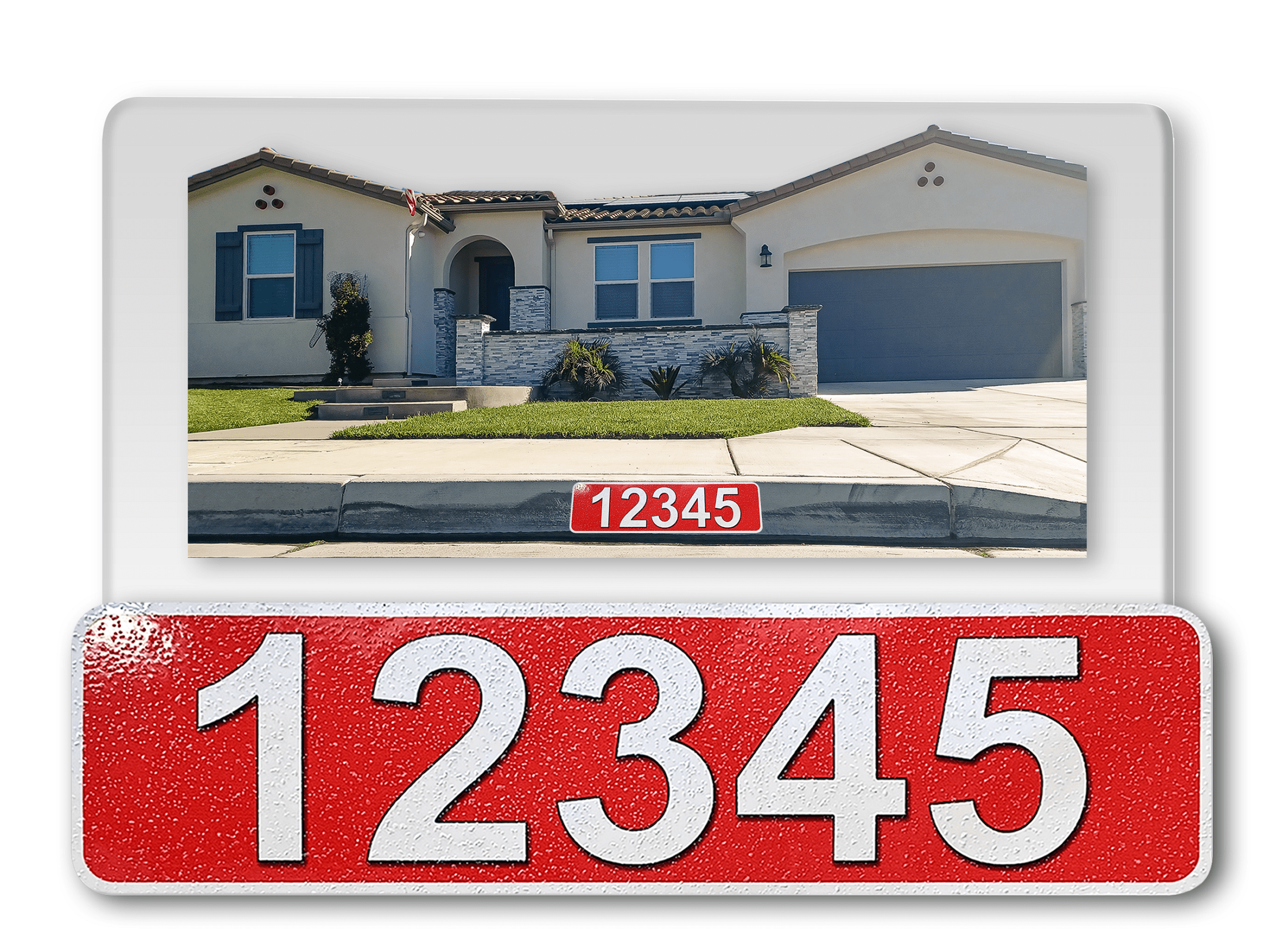 Curb-N-Sign® Customized Reflective Aluminum Curb Address Sticker Decal ...