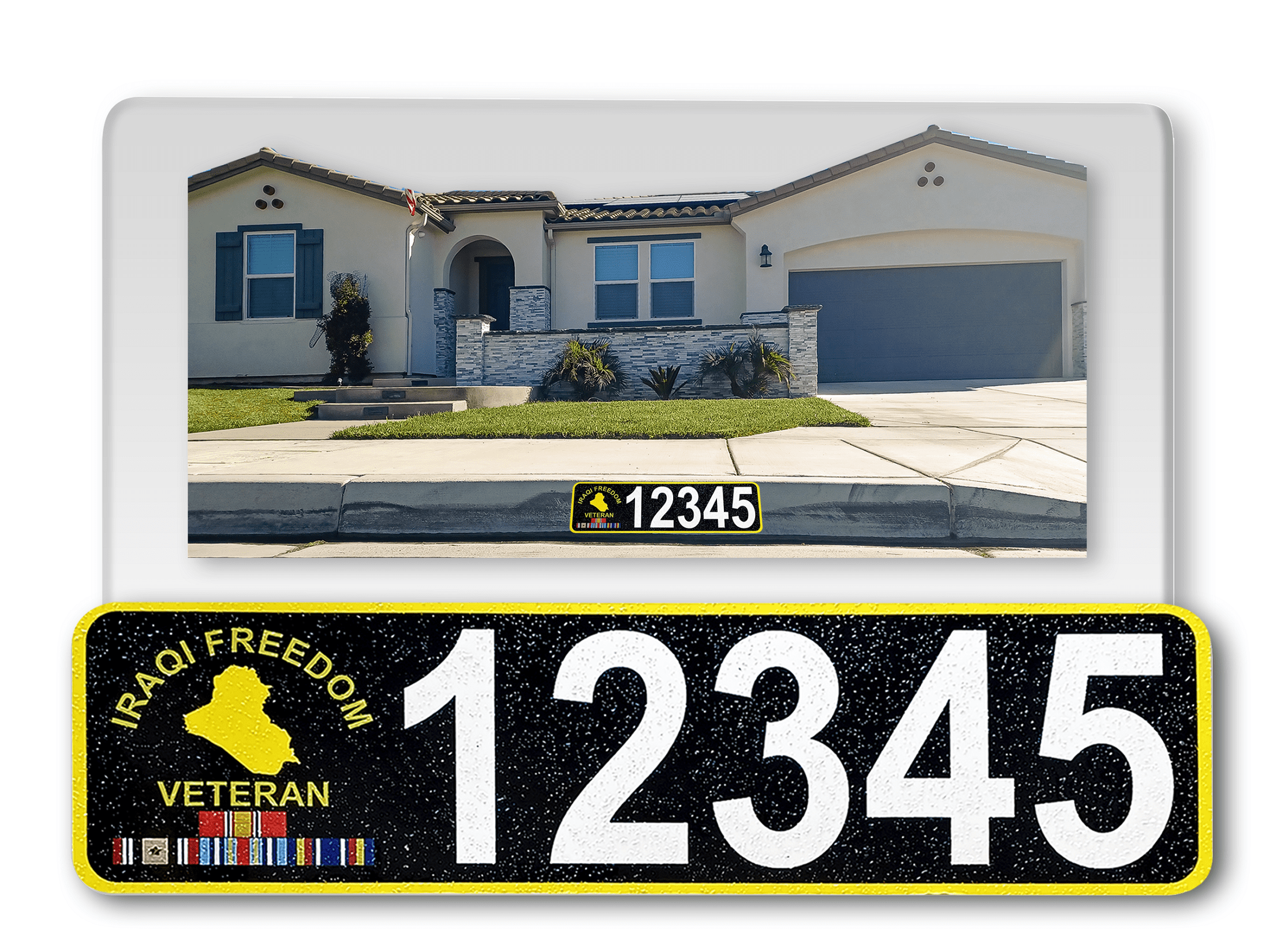 Curb-N-Sign® Customized Reflective Aluminum Curb Address Sticker Decal ...