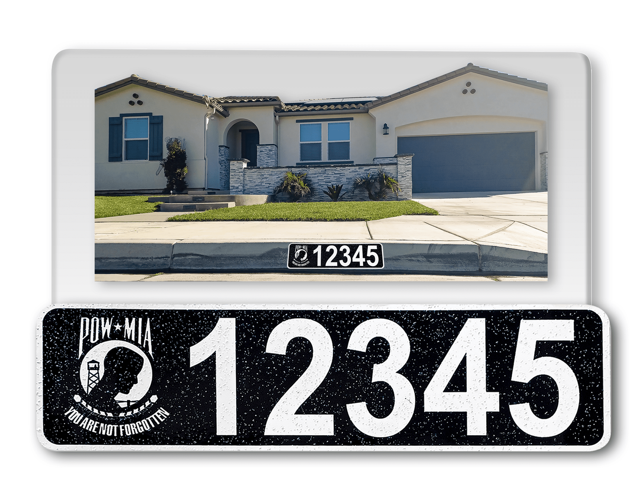 Curb-N-Sign® Customized Reflective Aluminum Curb Address Sticker Decal ...