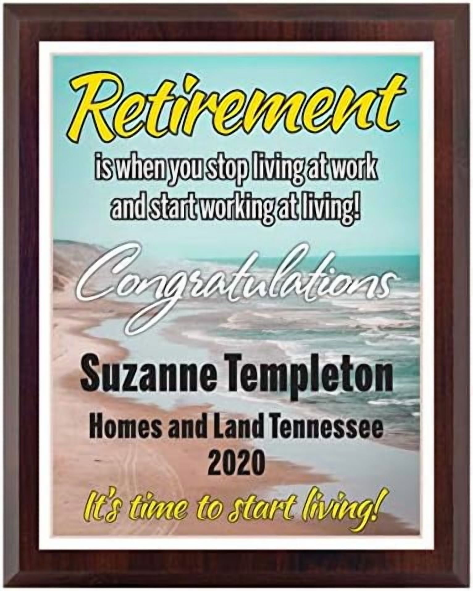 Customized Retirement Plaque - Personalized Award - 8x10 - Choose Your ...