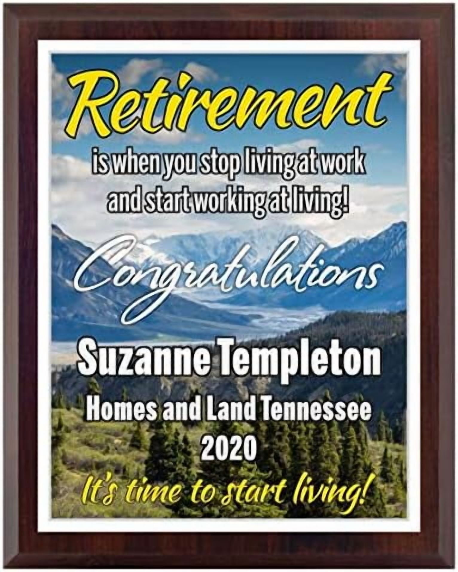 Customized Retirement Plaque - Personalized Award - 8x10 - Choose Your ...