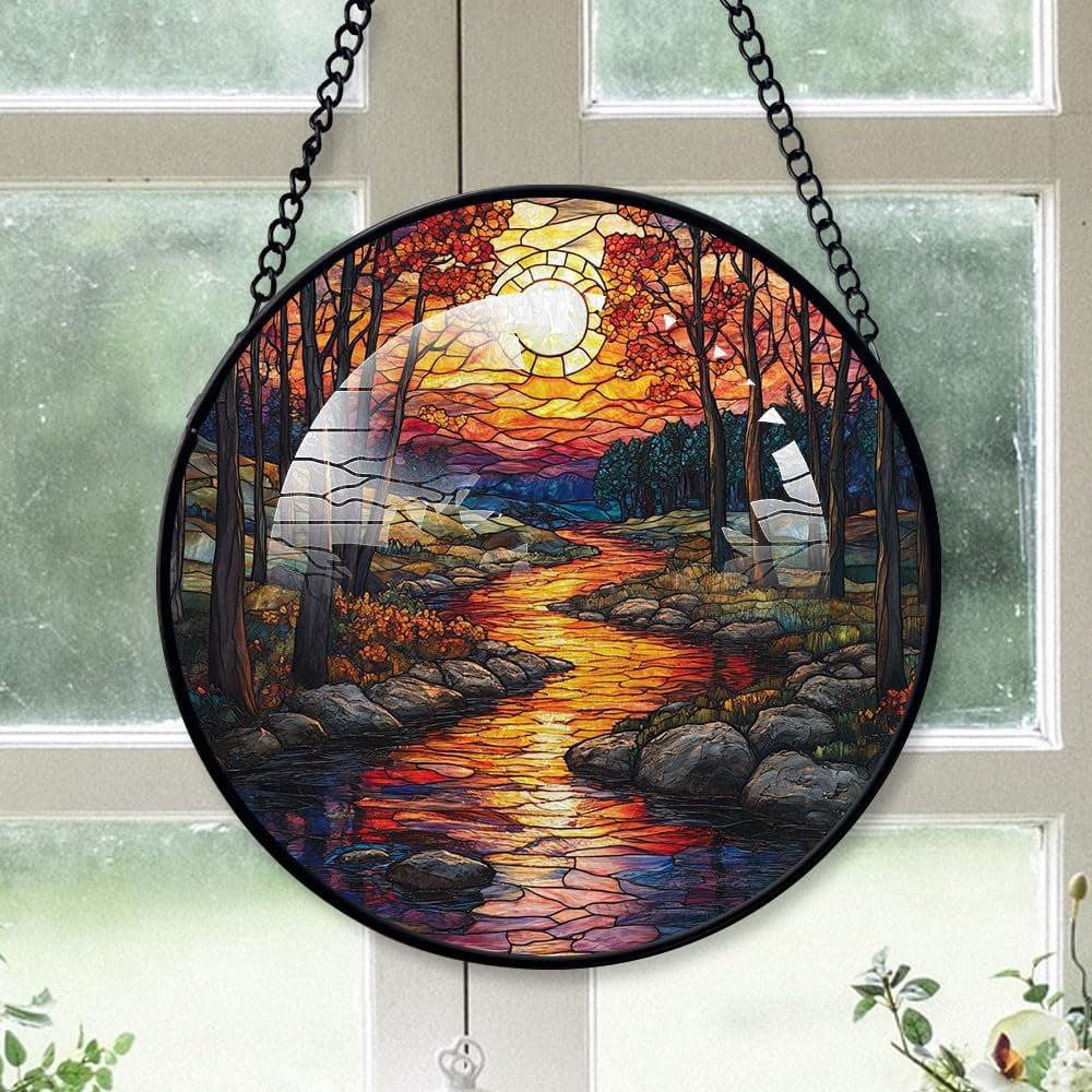 Customized River Stained Glass, River Suncatchers, River Window ...