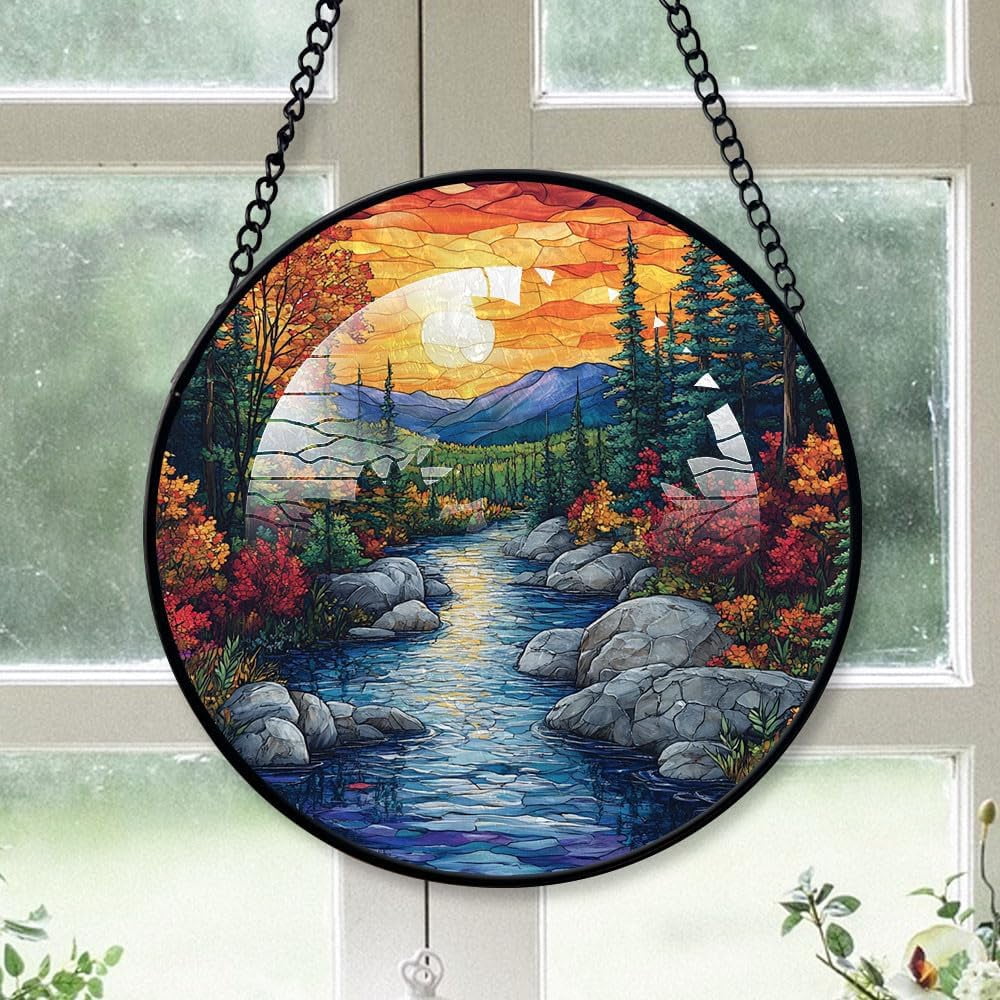 Customized River Stained Glass, River Suncatchers, River Window ...