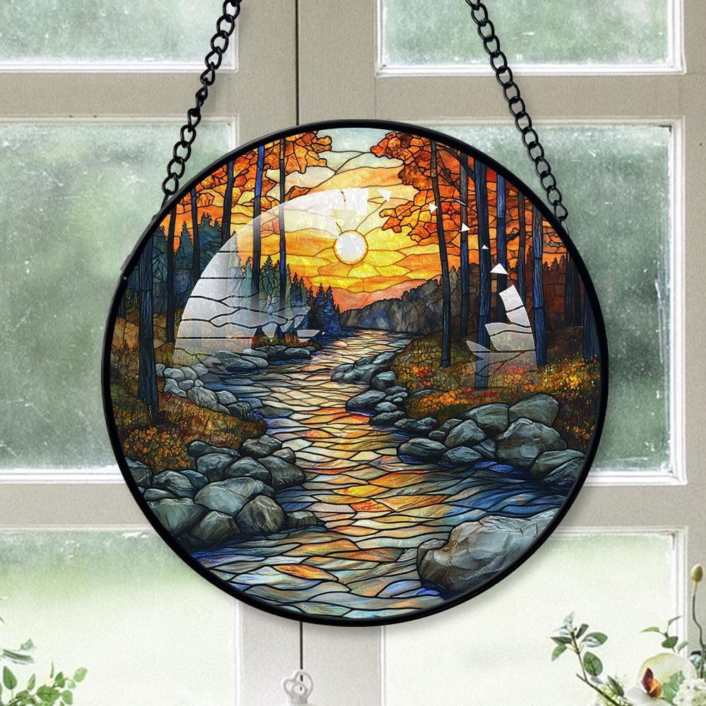 Customized River Stained Glass, River Suncatchers, River Window ...