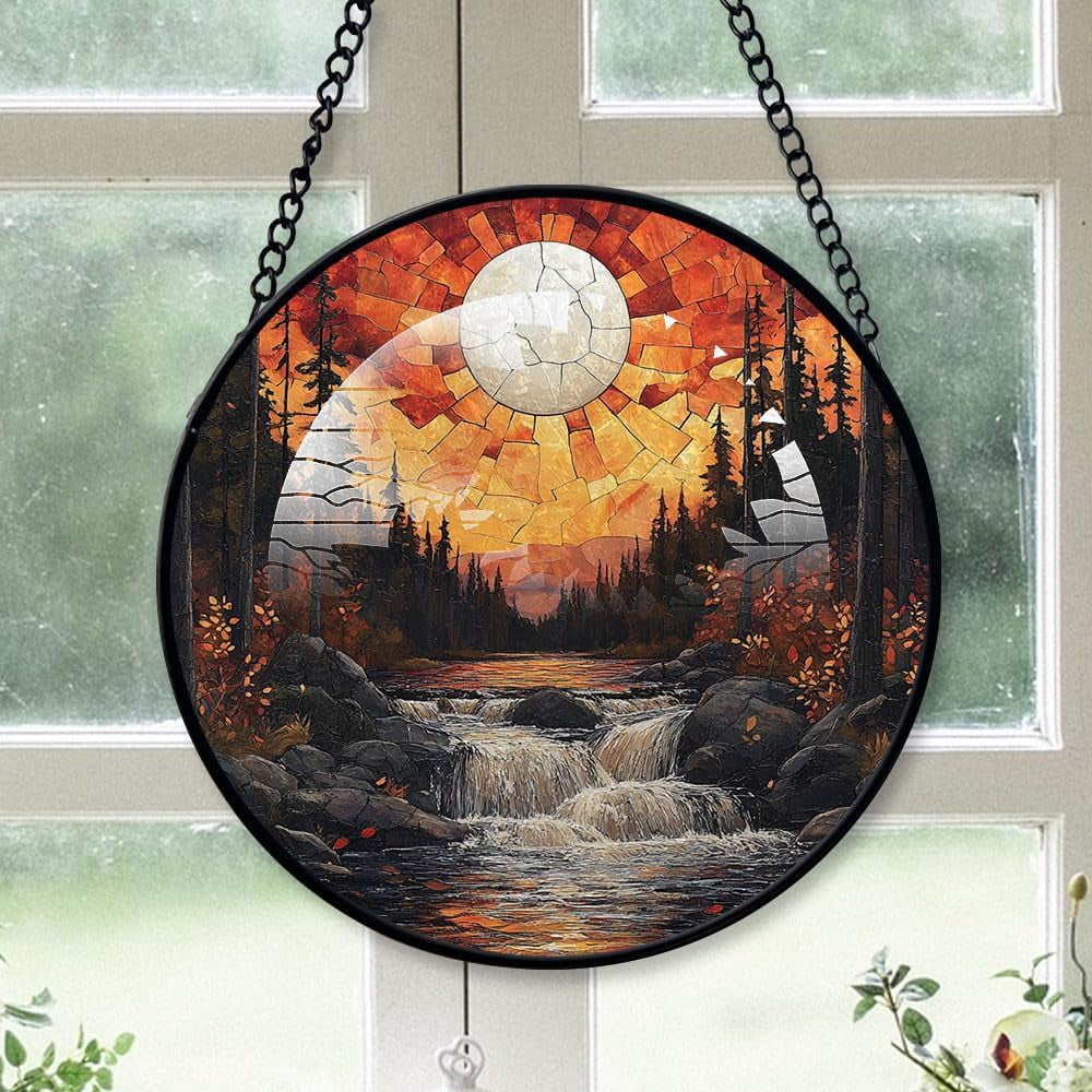 Customized River Stained Glass Window Hangings, River Colorful Glass ...