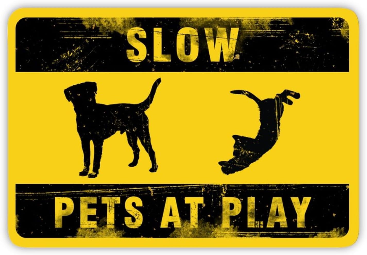 Customized Rustic Metal Metal Sign Slow Pets at Play Signs Engineer ...