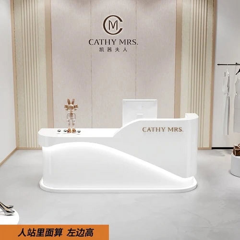 Customized Salon Reception Desk Minimalist Modern L-corner Reception ...