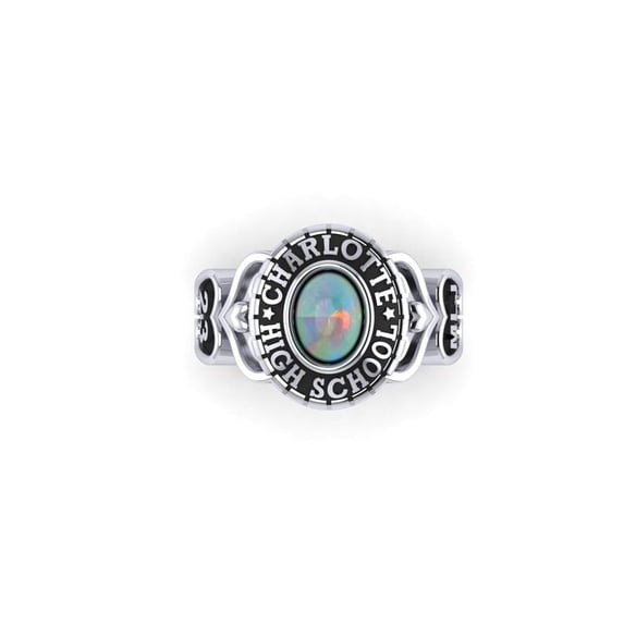 Customized School Name Year Inside Engraving Personalized Silver Tone ...