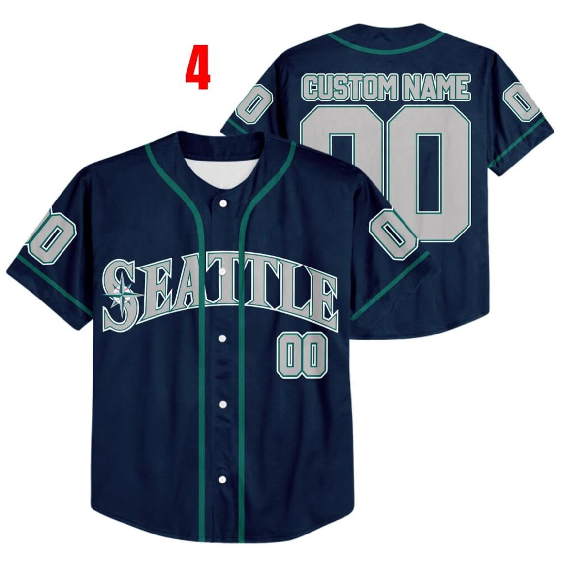 Customized Seattle Baseball Team Baseball Jersey, Personalized Name And ...