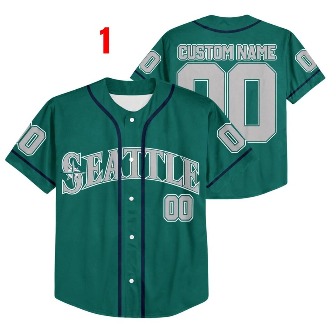 Customized Seattle Baseball Team Baseball Jersey, Personalized Name And ...
