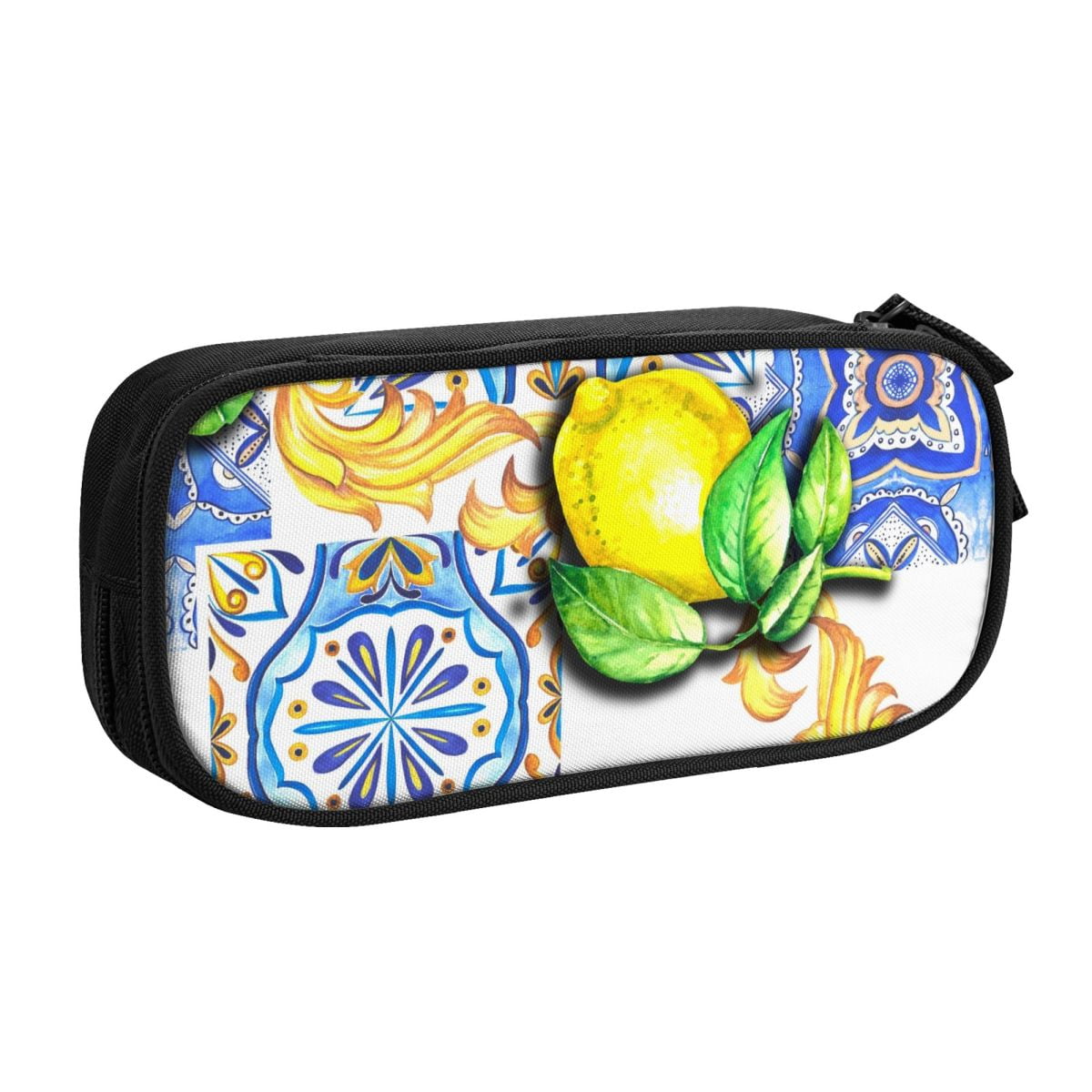 Customized Sicilian Summer Fruit Lemon Citrus Tiles Pencil Cases for ...