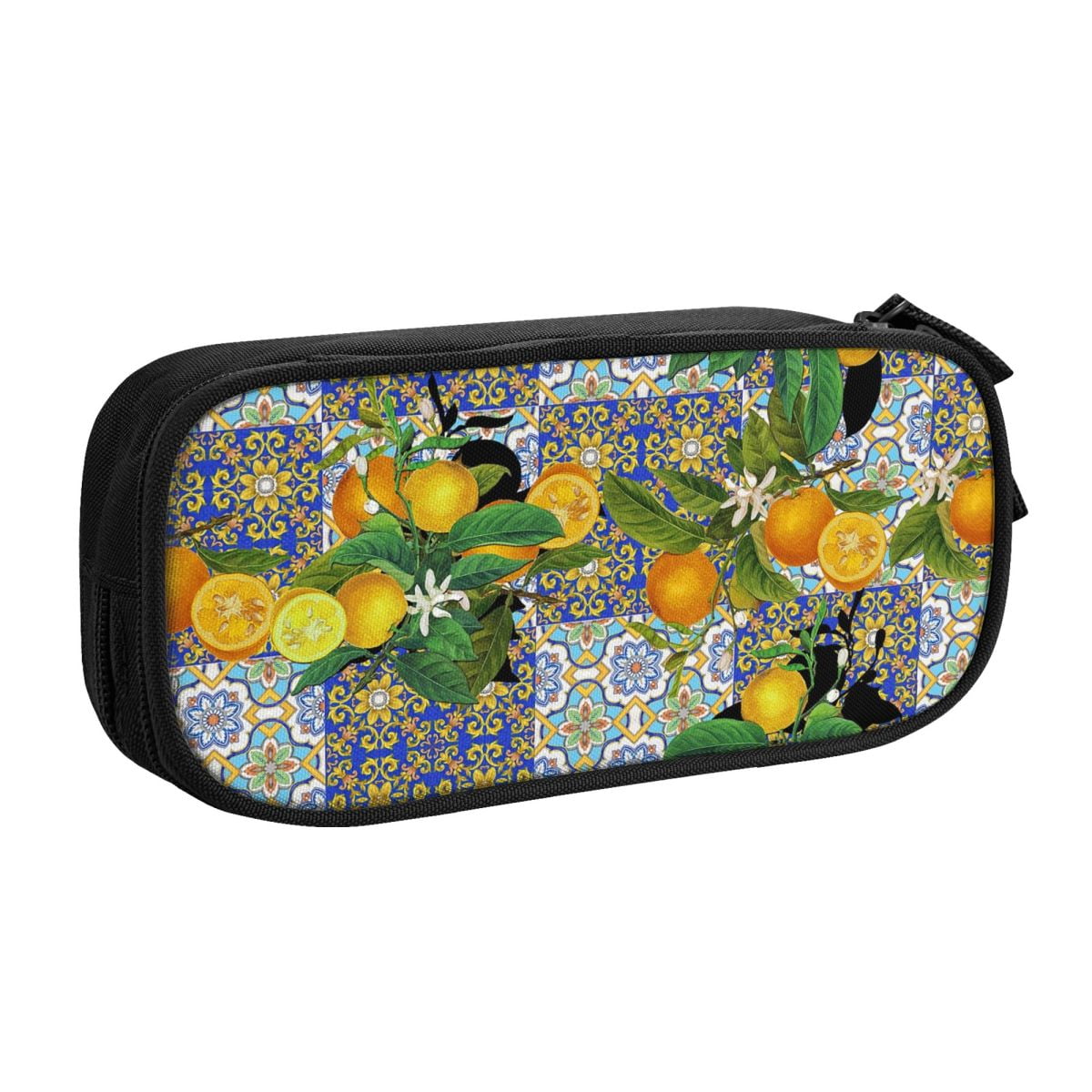 Customized Sicilian Summer Fruit Lemon Citrus Tiles Pencil Cases for ...