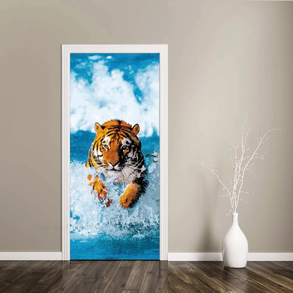 Customized Size Door Sticker Adhesive 3D Elevator Geometric Full Door ...