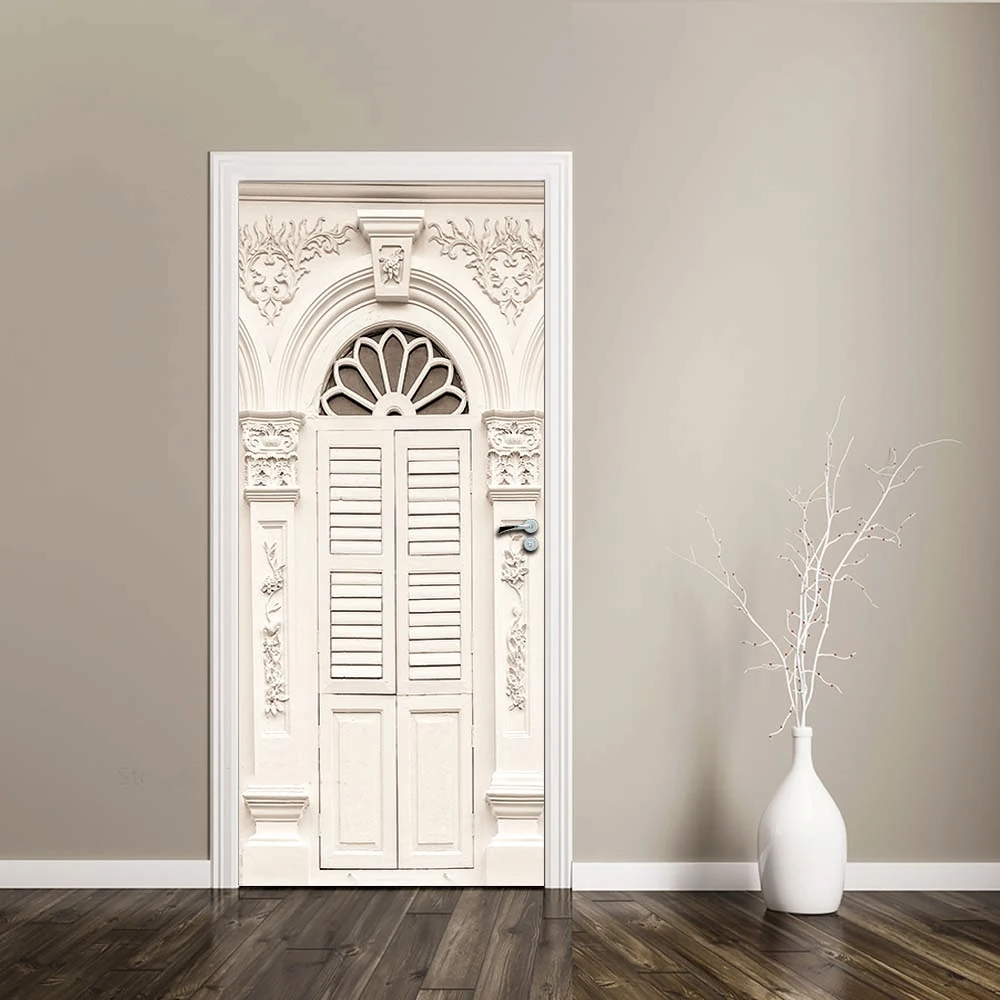 Customized Size Door Sticker Adhesive 3D Elevator Geometric Full Door ...