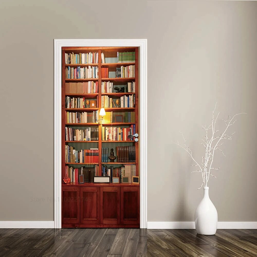 Customized Size Door Sticker Adhesive 3D Elevator Geometric Full Door ...