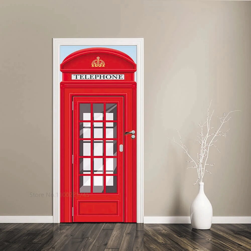 Customized Size Door Sticker Adhesive 3D Elevator Geometric Full Door ...