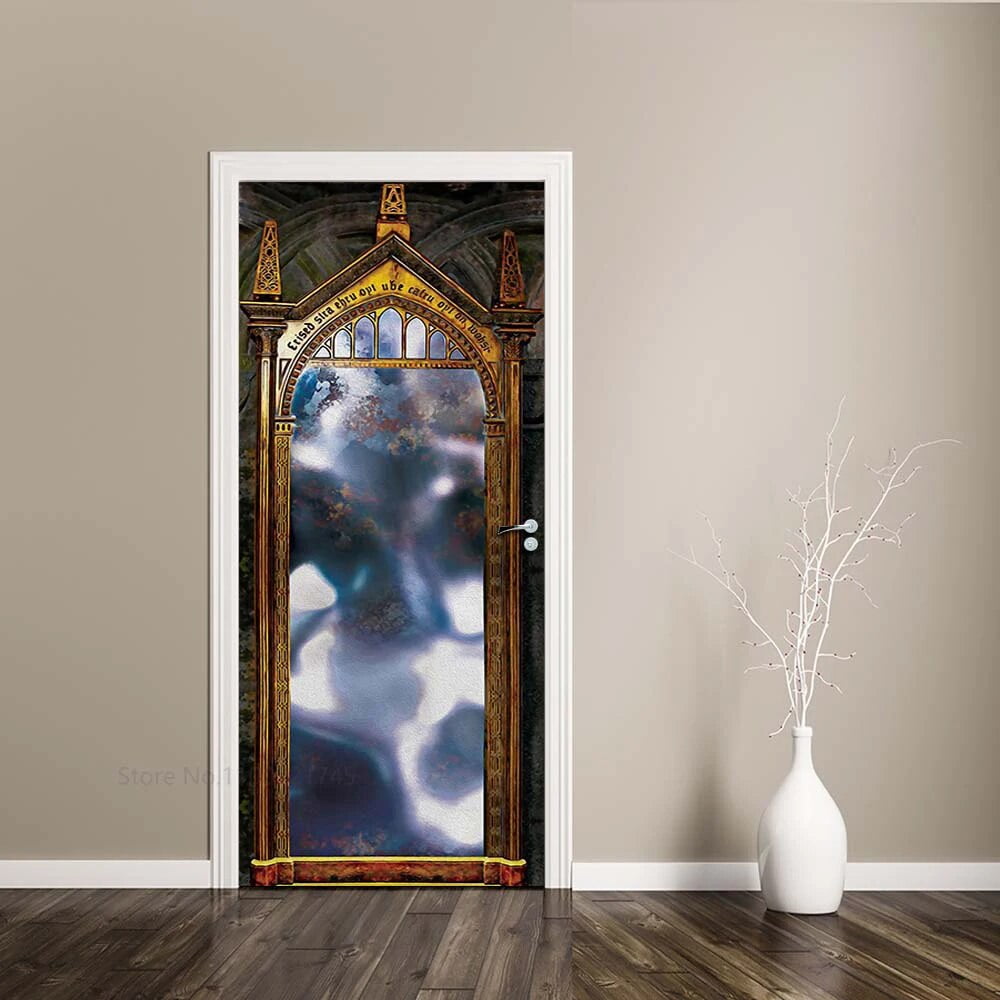 Customized Size Door Sticker Adhesive 3D Elevator Geometric Full Door ...