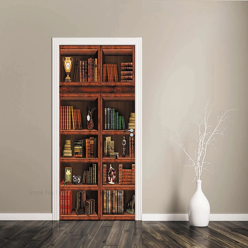 Customized Size Door Sticker Adhesive 3D Elevator Geometric Full Door ...