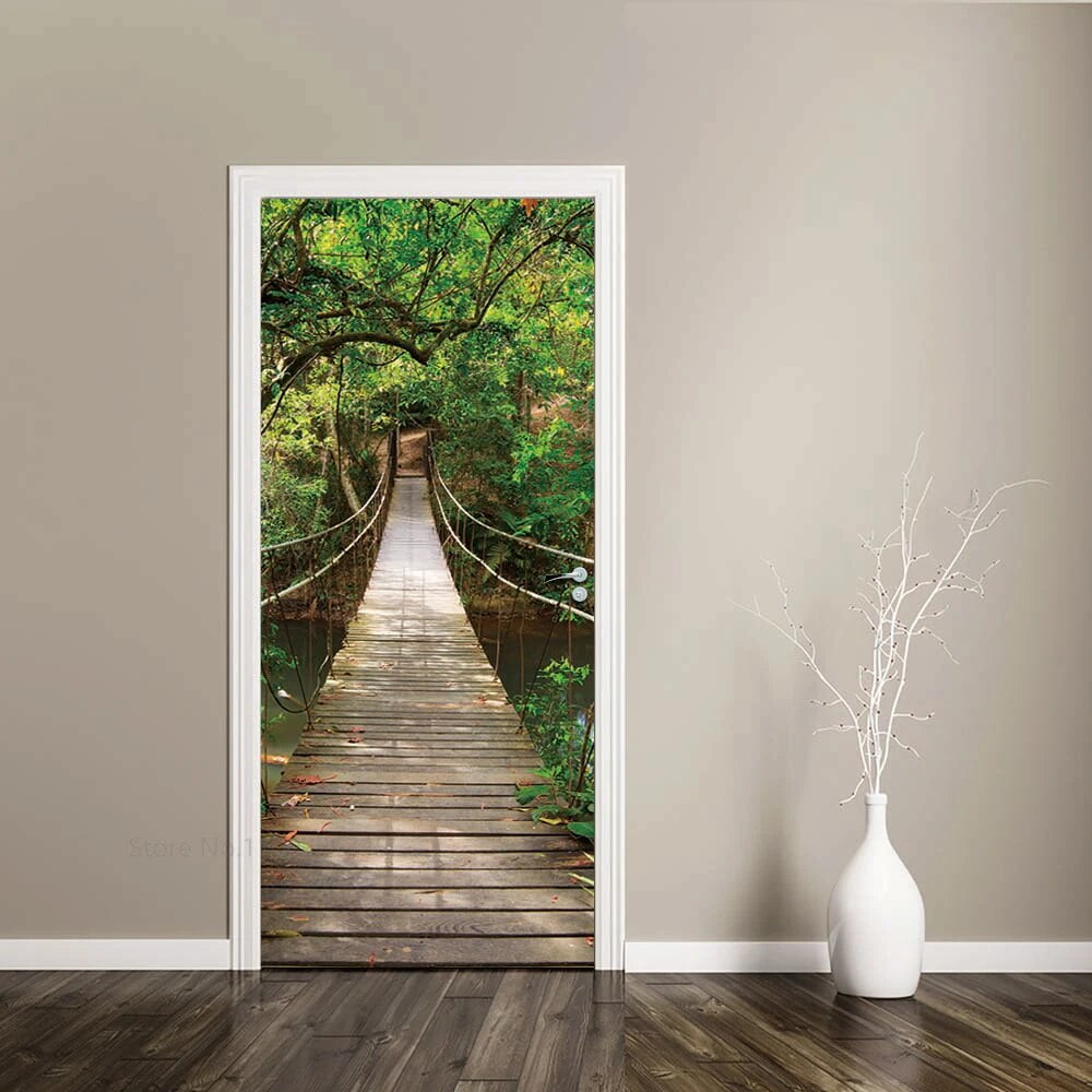 Customized Size Door Sticker Adhesive 3D Elevator Geometric Full Door ...