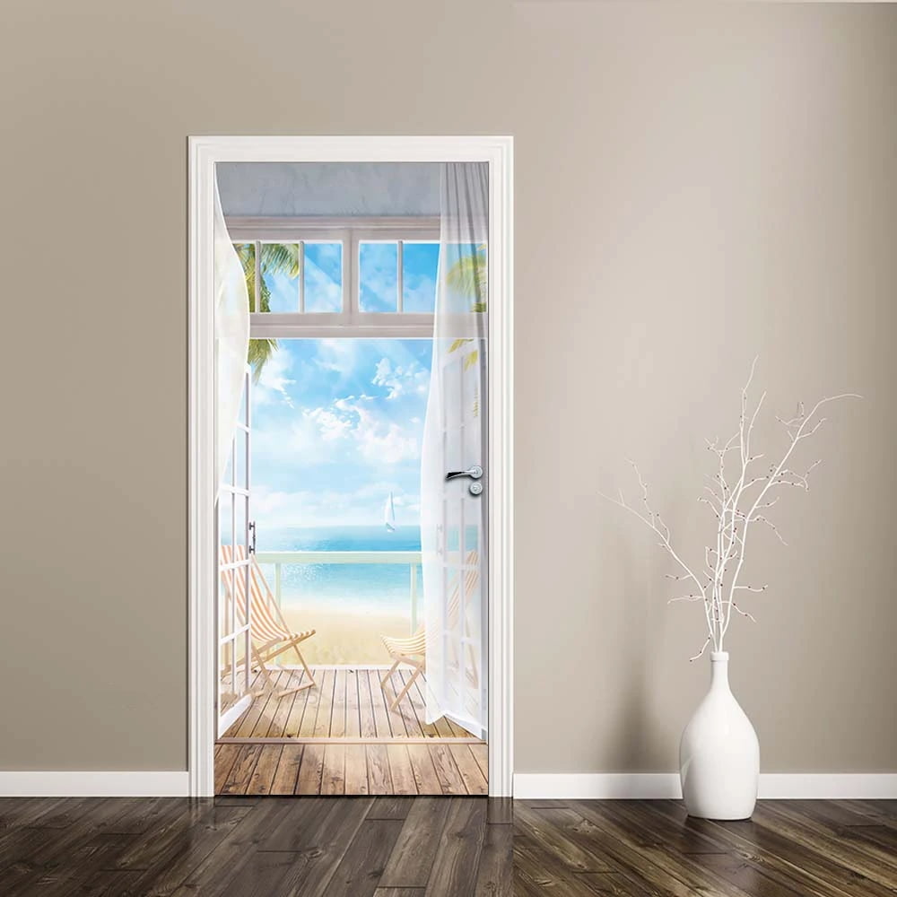 Customized Size Door Sticker Adhesive D Elevator Geometric Full Door ...