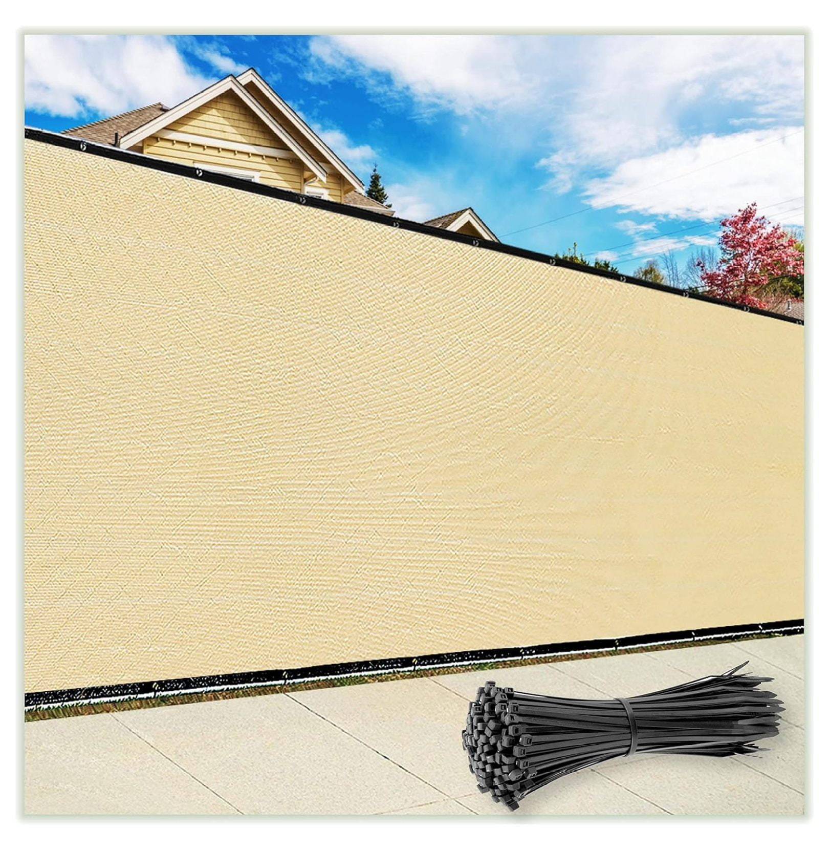 Customized Size Fence Screen Privacy Screen Beige 4' x 34' - Grade 170 ...