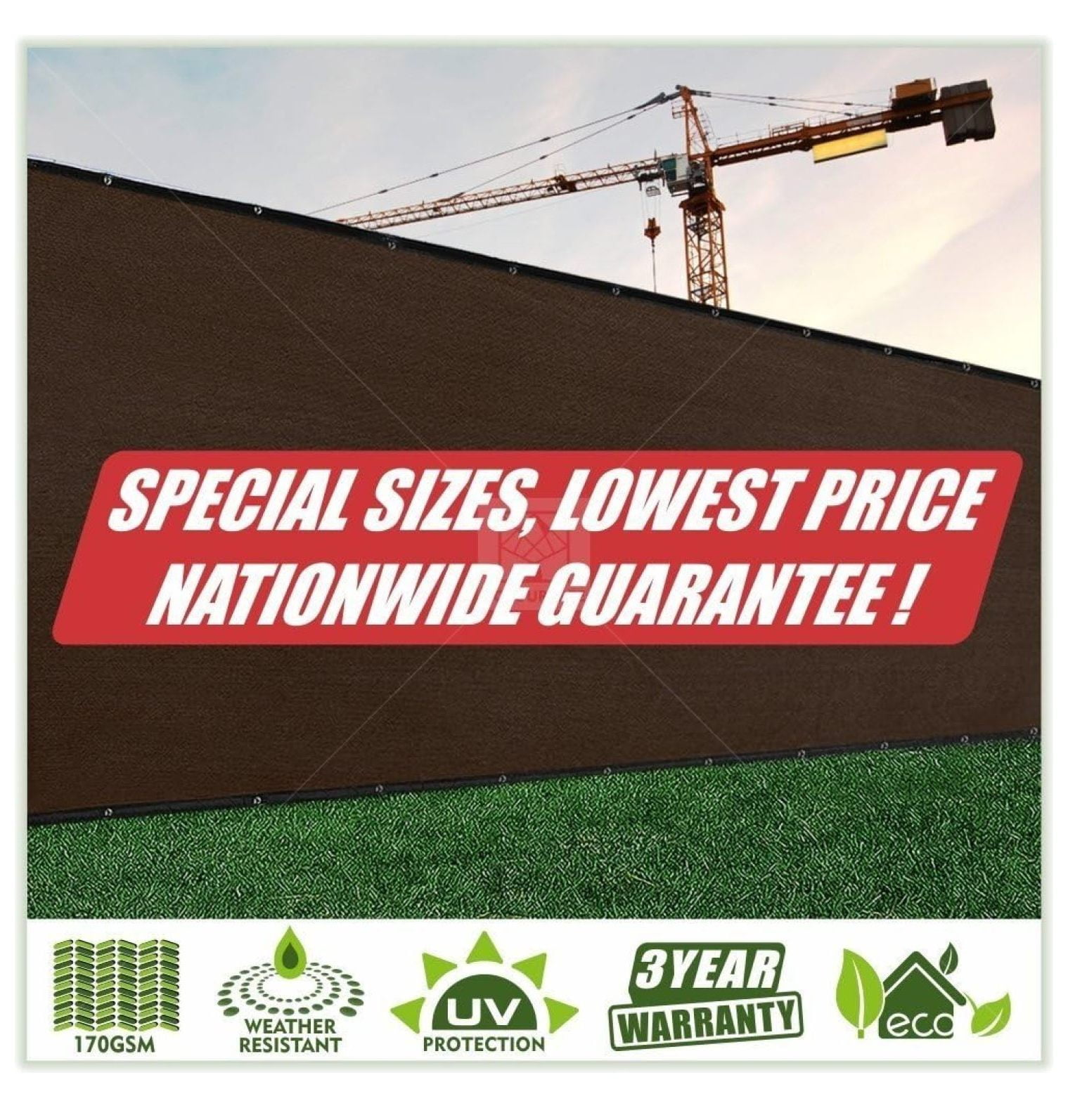 Customized Size Fence Screen Privacy Screen Brown 4' x 14' - Grade 170 ...