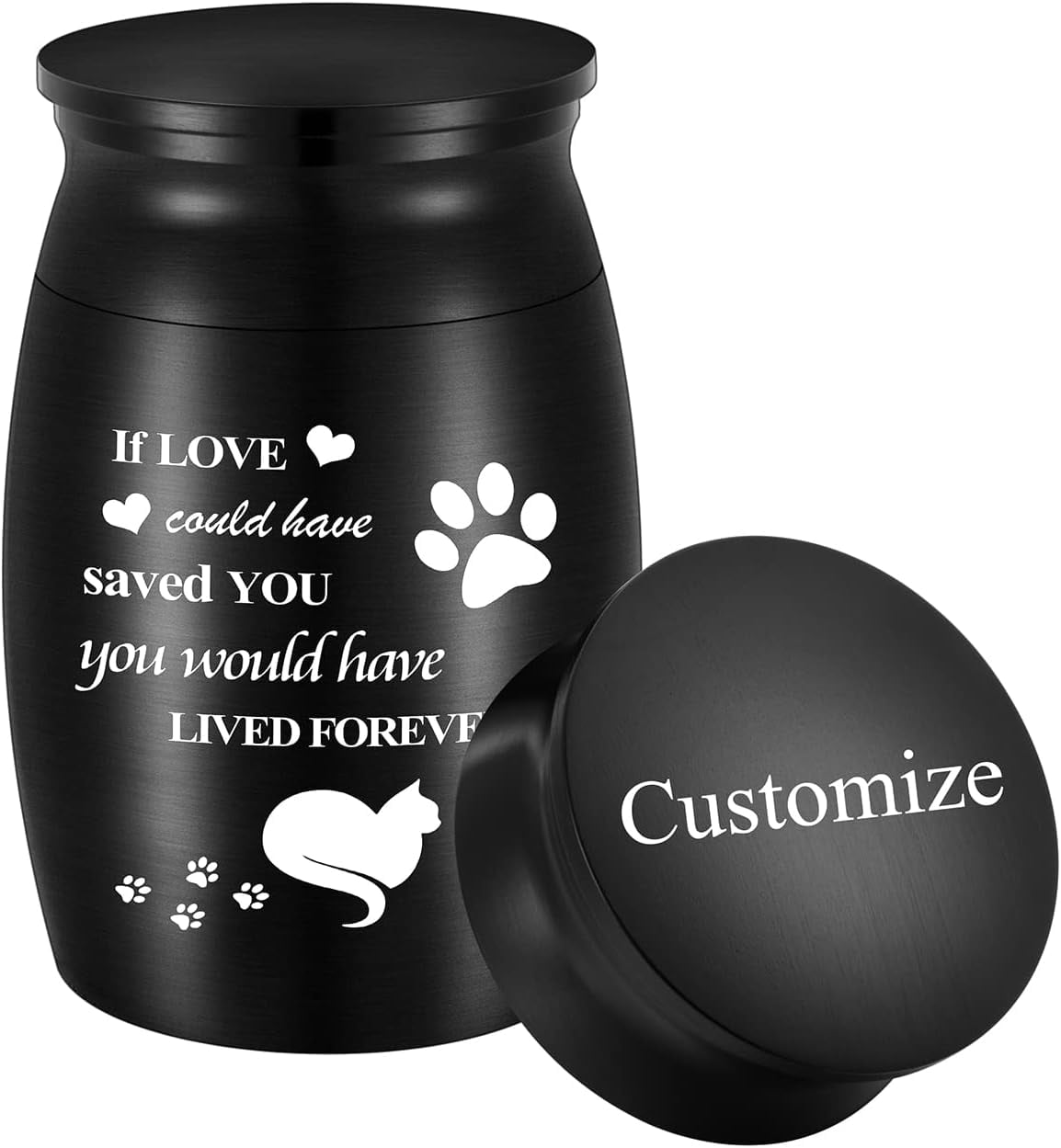 Customized Small Cat Urn for Ashes 1.57 Inches Tiny Cremation Urn for ...