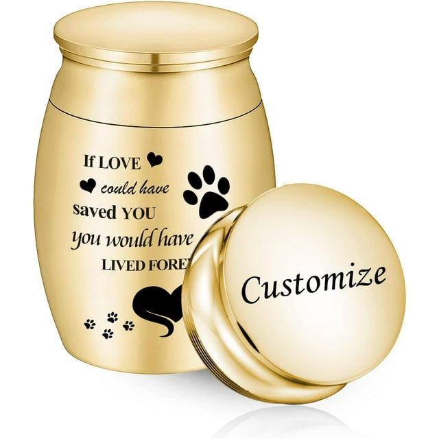 Customized Small Cat Urn for Ashes 1.57 Inches Tiny Cremation Urn for ...