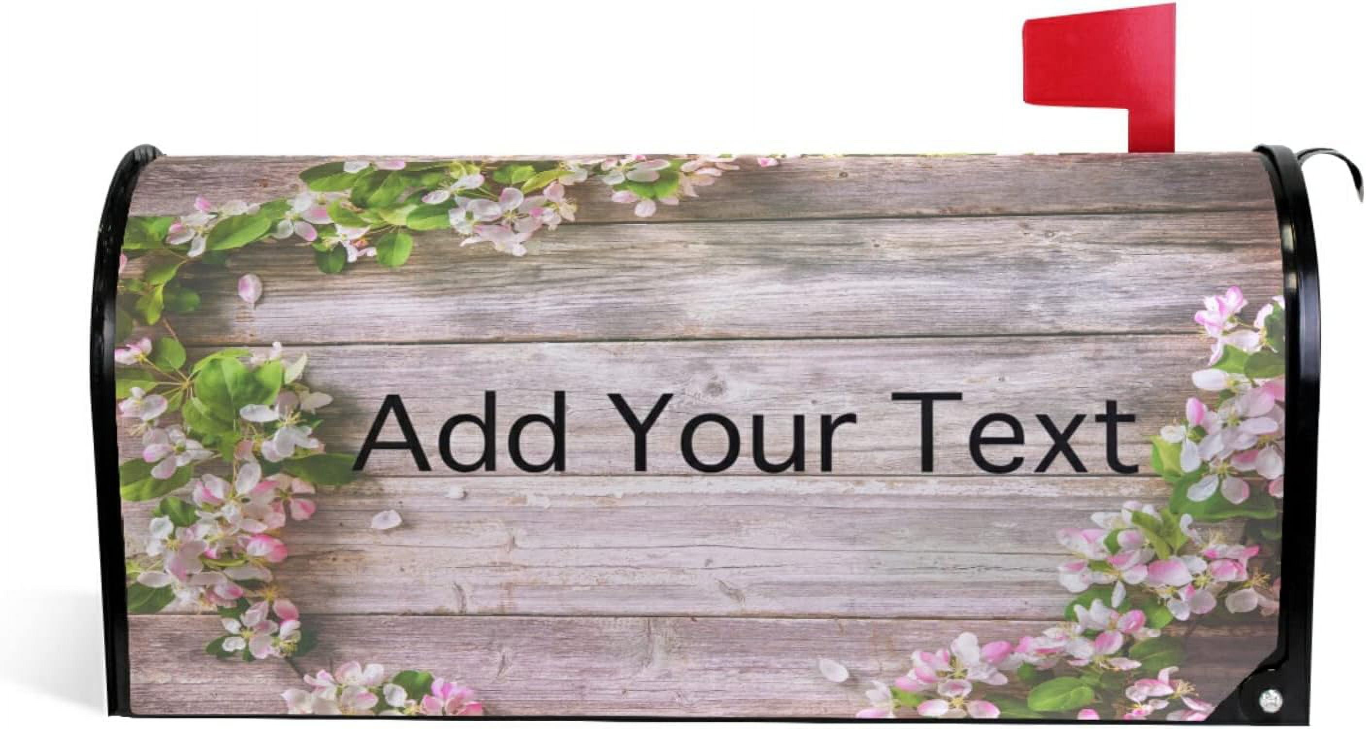 Customized Spring Blooming Flowers Mailbox Cover Personalized Wooden ...