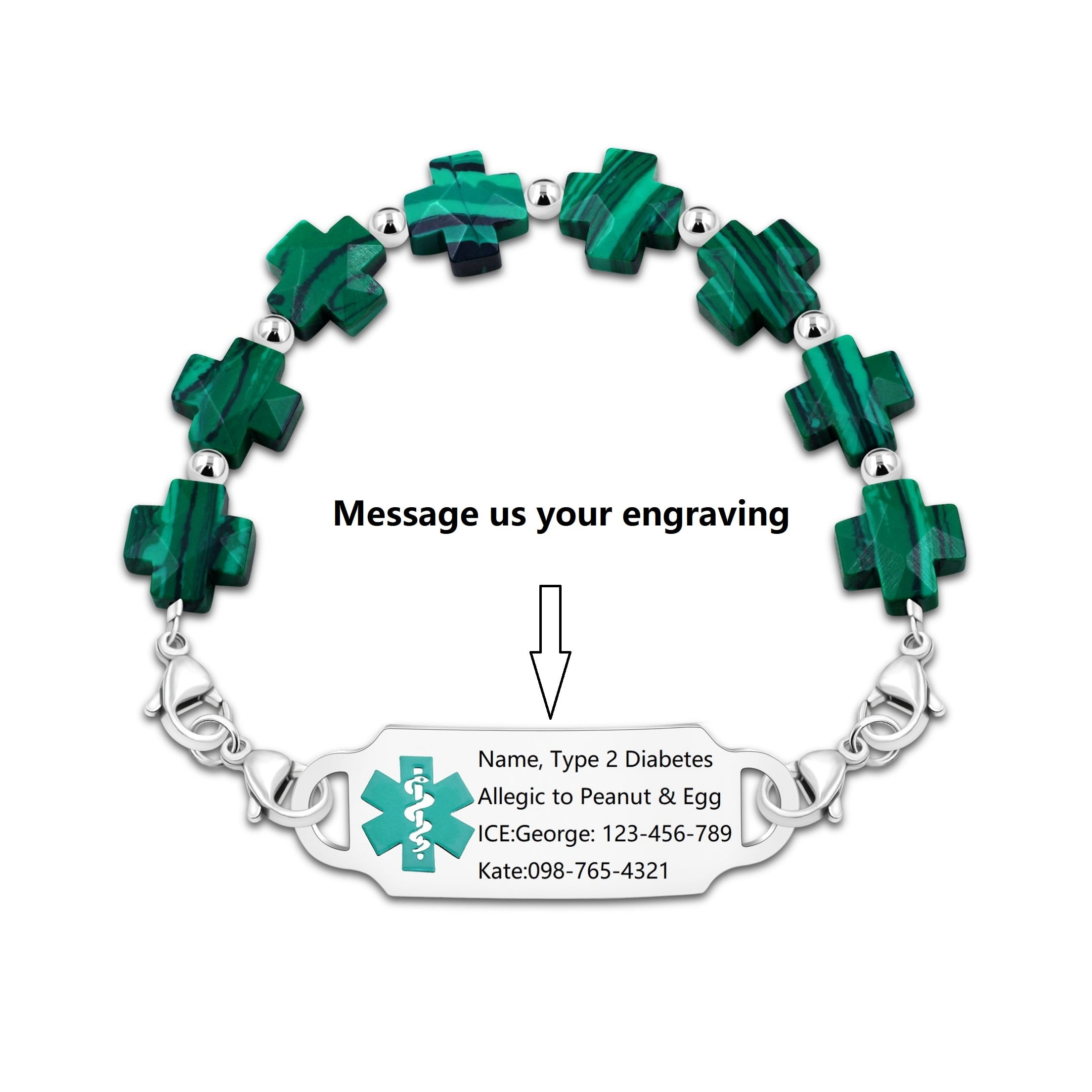 Customized Stainless Steel Medical Alert First Responder ID Tag ...