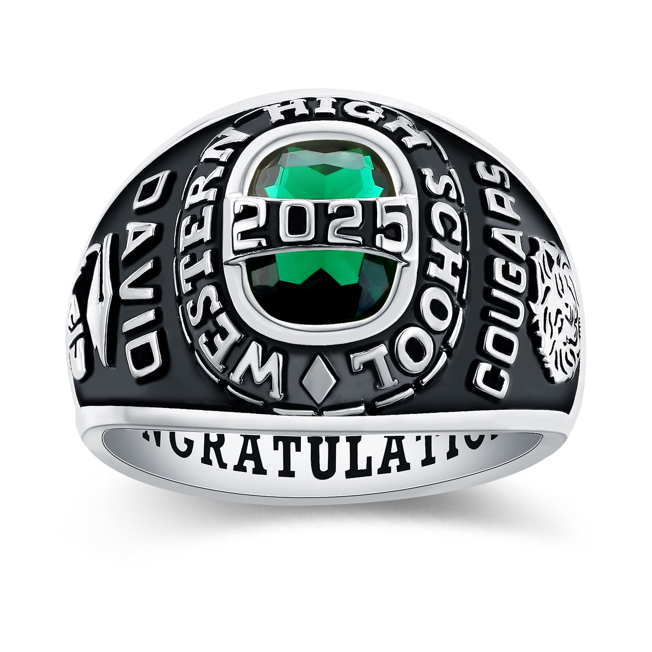 Customized Sterling Silver Men Class Rings for High School or College ...