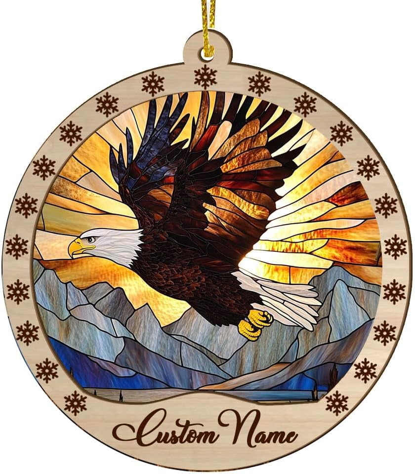 Customized Suncatcher Bald Eagle, Bald Eagle Ornament, Bald Eagle Decor, Bald Eagle for Trees ...