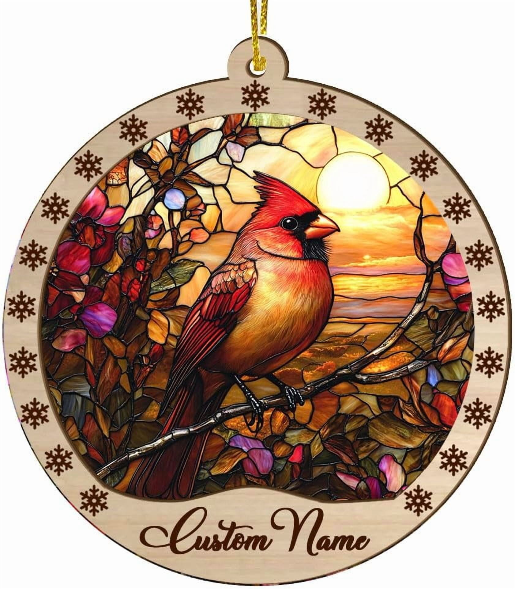 Customized Suncatcher Cardinal Bird, Cardinal Bird Ornament, Cardinal ...